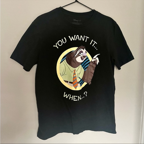 Disney | Shirts | 33 Zootopia You Want It When Flash Sloth Graphic T ...